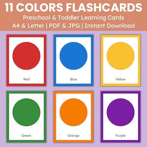 Printable Flashcards Teaching Colors for Homeschool Activity Learning ...