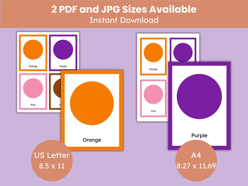 Printable Flashcards Teaching Colors for Homeschool Activity Learning ...