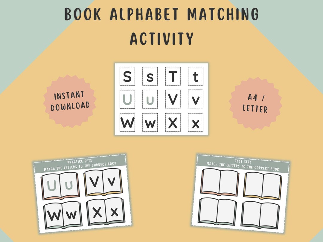 Uppercase and Lowercase Letters Matching Activity Alphabet Learning ...