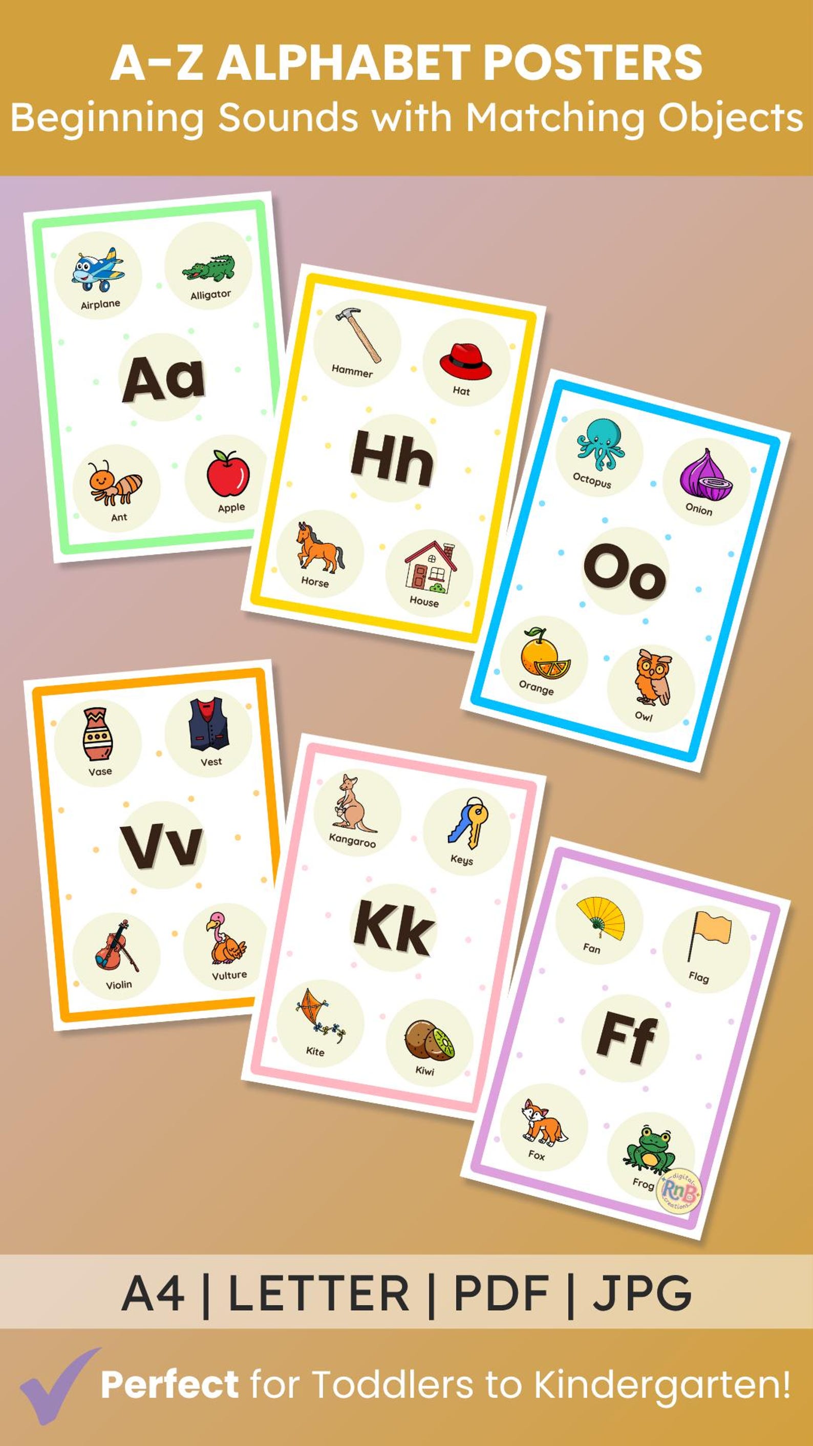 ABC Posters Classroom Printable Alphabet Posters Alphabet Education ...