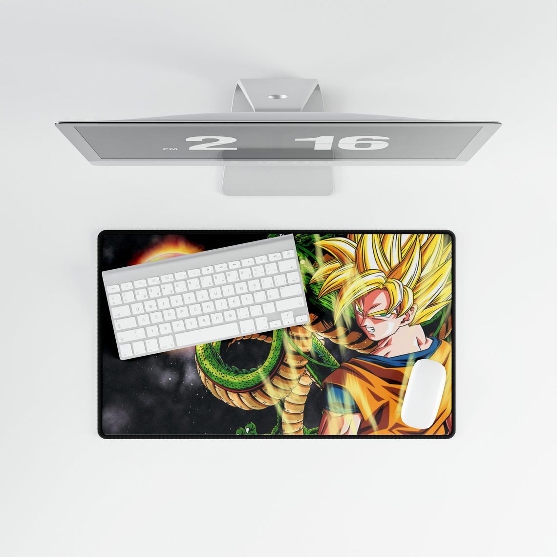 Desk Mats, Dragon Ball Z, Shen Long Goku, Goku, Moon, Space, Orange ...