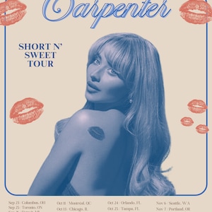 Sabrina Carpenter Short N' Sweet Tour Poster US Dates - Etsy Australia