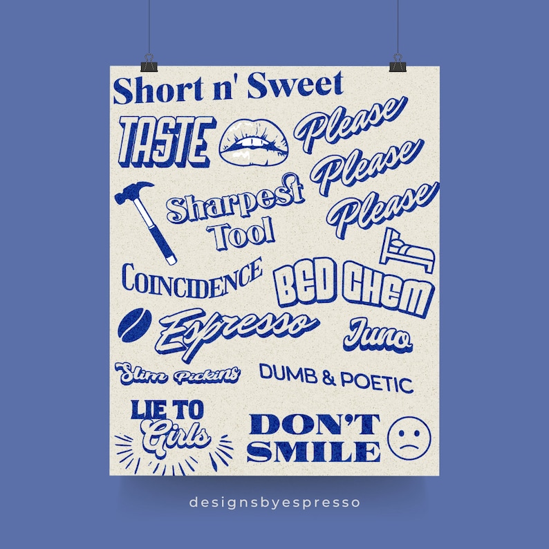 Sabrina Carpenter Short N' Sweet Tracklist Names - Etsy UK