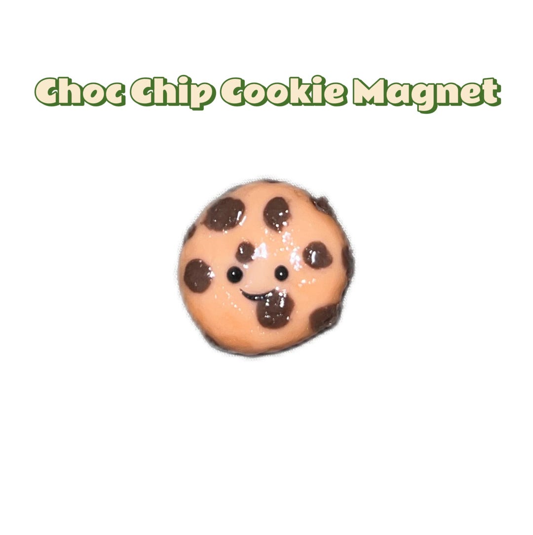 Kawaii Chocolate Chip Cookie Magnet | Cute Fridge Decor | Handmade ...