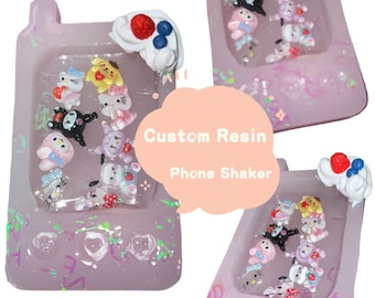 Pink Kawaii Sakura Resin Shaker kawaii Keyring, Custom Shaker, Wet ...