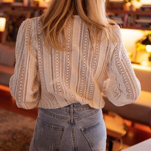 Ecru Crochet Arlyne Blouse - Etsy