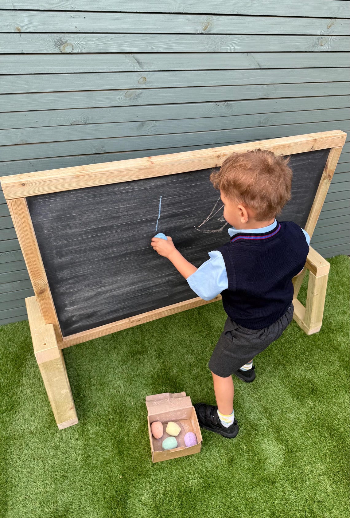 Double Sided Wooden Outdoor Chalkboard: Freestanding Garden Learning ...