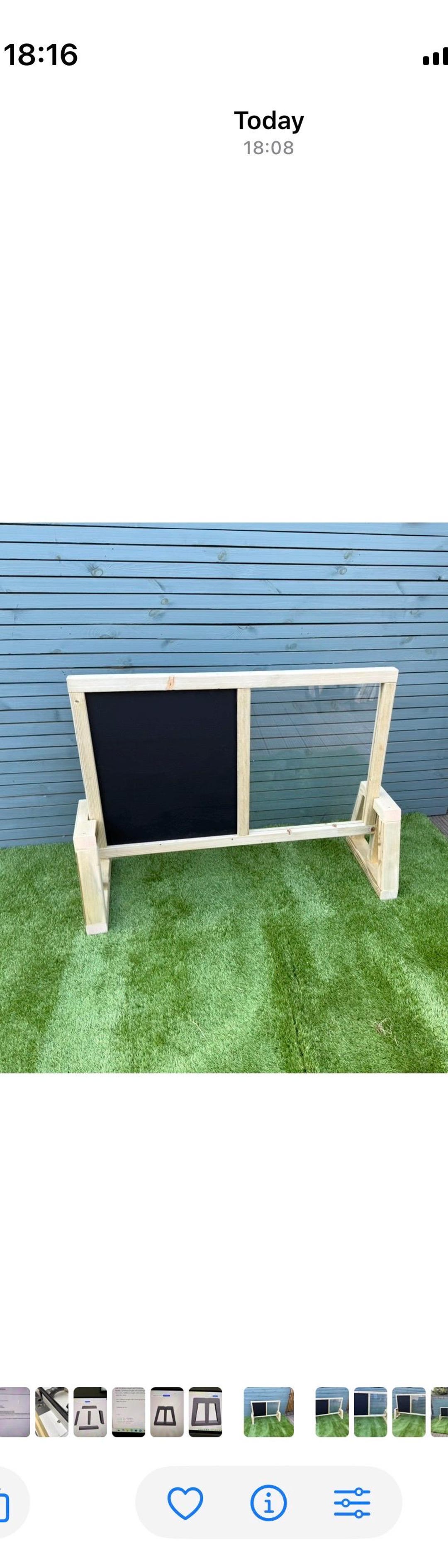 Double Sided Wooden Outdoor Easel: Chalkboard & Perspex Painting Board ...