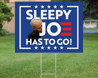 Biden for Prison YARD SIGN 18in X 24in Double Sided & Frame Sleepy Joe ...
