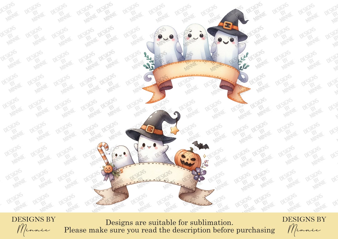 Cute Ghost Ribbon Banner Svg Digital Download, Ghost Digital Download ...