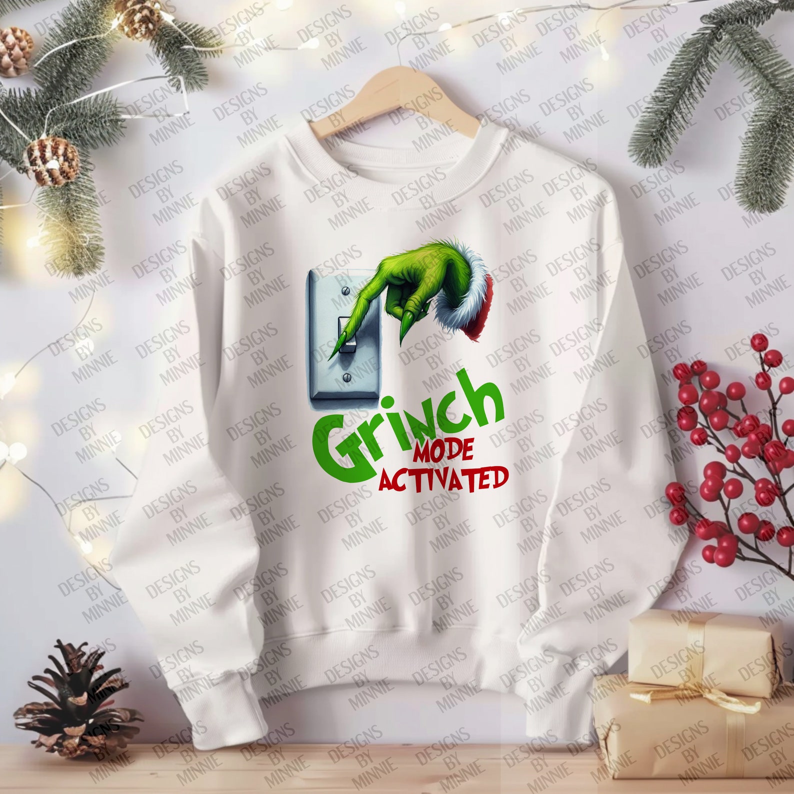 Grinch Mode Activated PNG, Digital Download, Christmas Bauble Digital ...