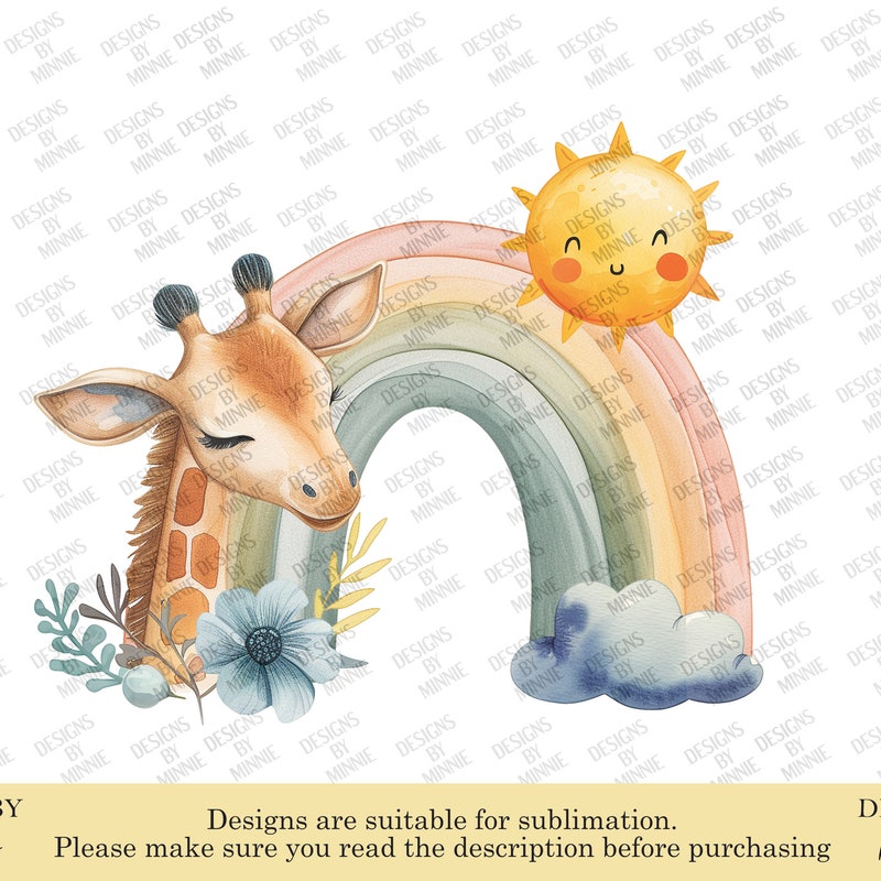 Rainbow Giraffe - Etsy