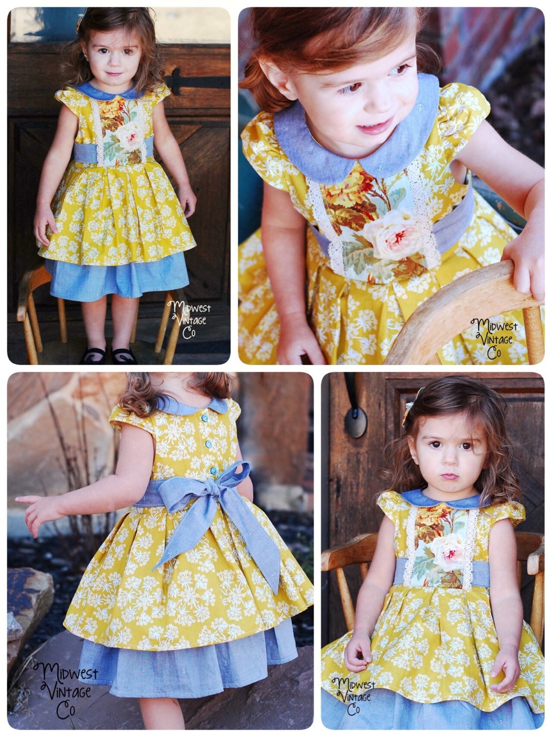 The Josephine Pleated Dress PDF Sewing Pattern Size 12 Month - 12 Year ...