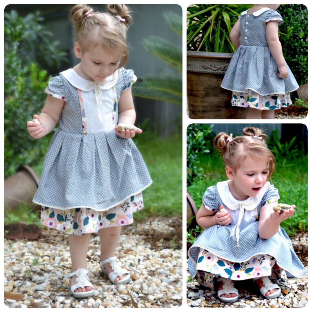 PDF Sewing Pattern Pleated Dress Holiday Size 12 Month - 12 Year Girls ...
