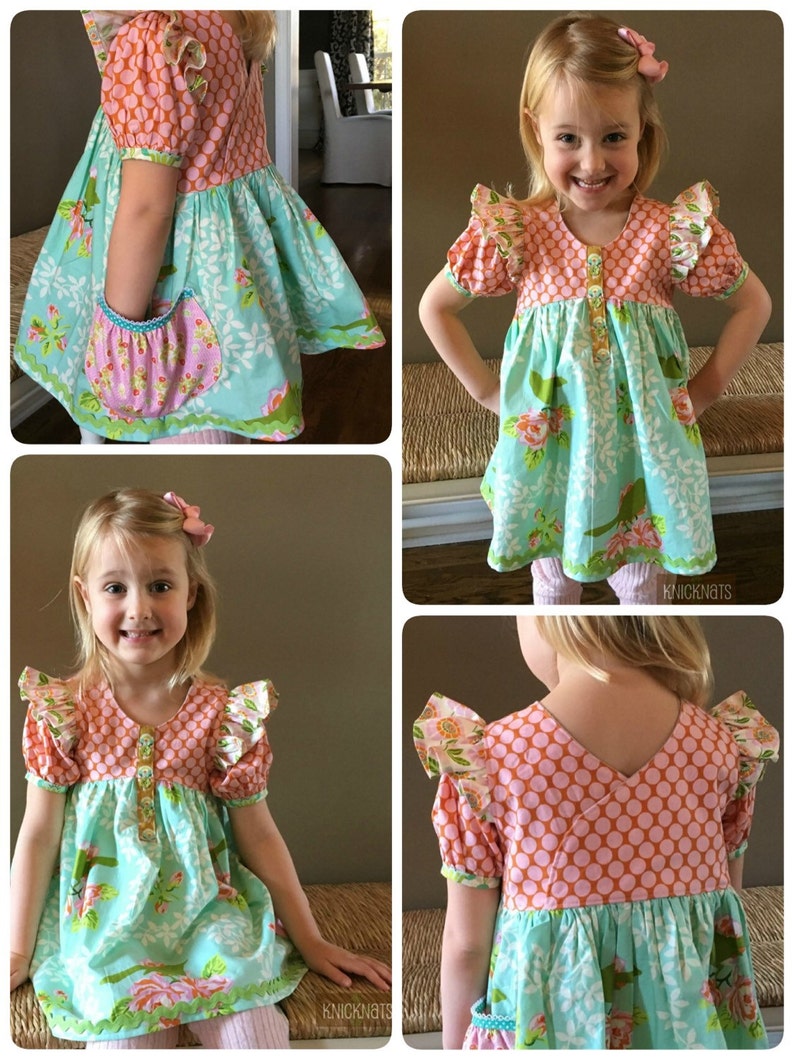 The Eleanor Dress, Top and Romper PDF Sewing Pattern Size 12 Month - 12 ...