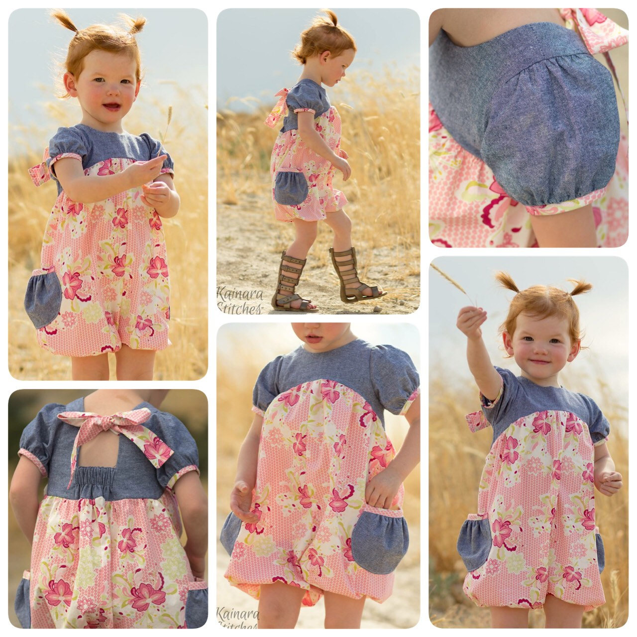 The Eleanor Dress, Top and Romper PDF Sewing Pattern Size 12 Month - 12 ...