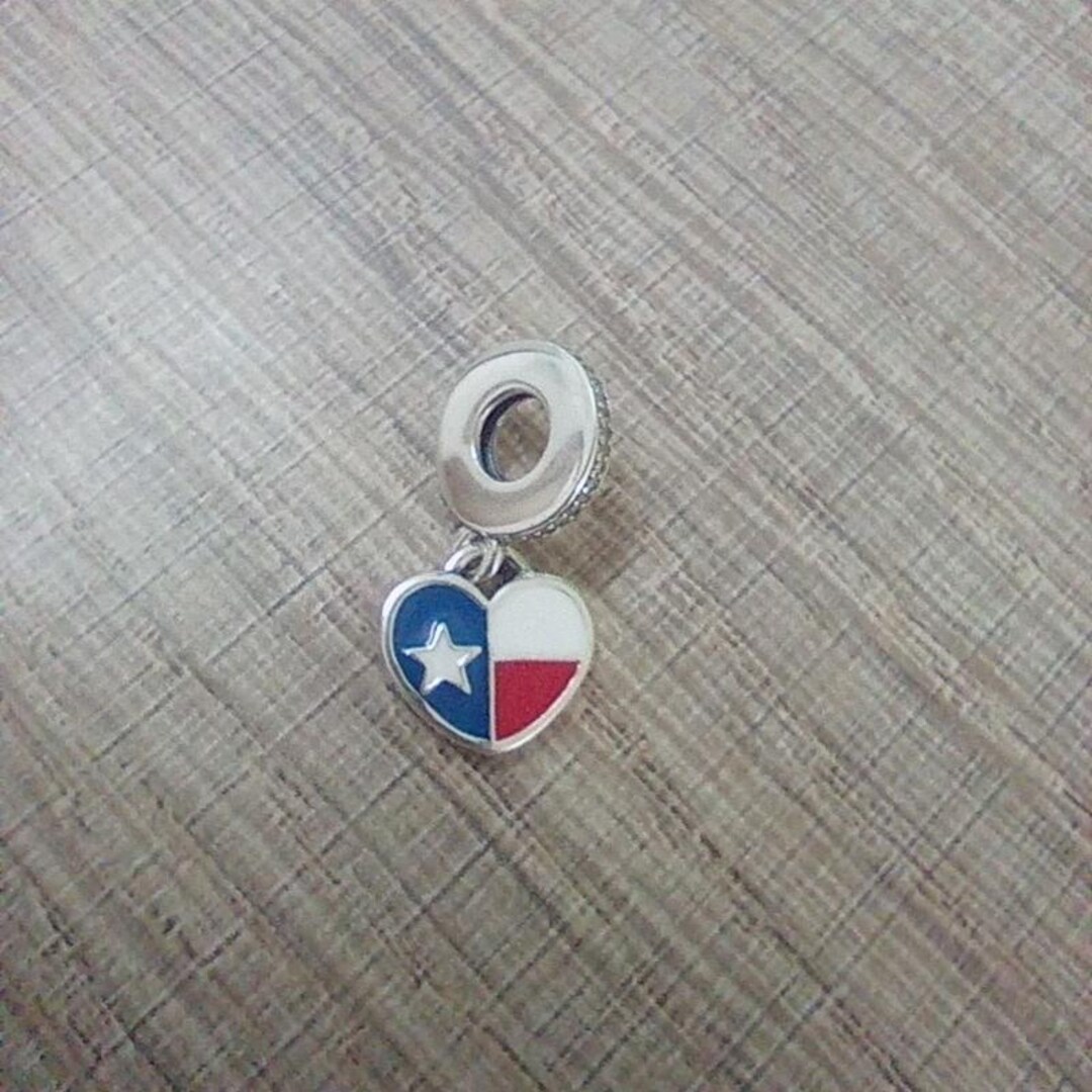 Pandora Texas Flag Heart Dangle Charm - Etsy