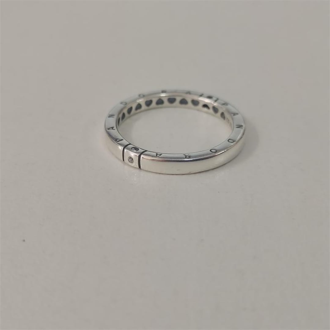 Pandora Silver Logo and Hearts Ring - Etsy