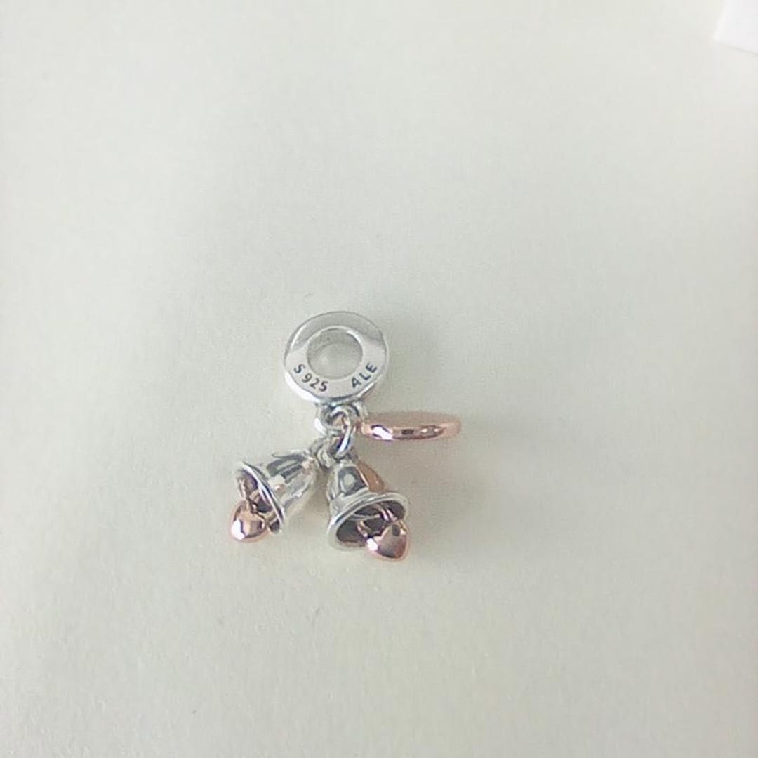 New Pandora Two-tone Wedding Bells Double Dangle Charm Ale S925 - Etsy