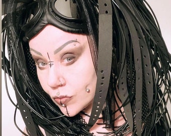 SET Cyberloxgogglesgas Mask Cybergoth Cosplay Dreads Industrial Dark - Etsy