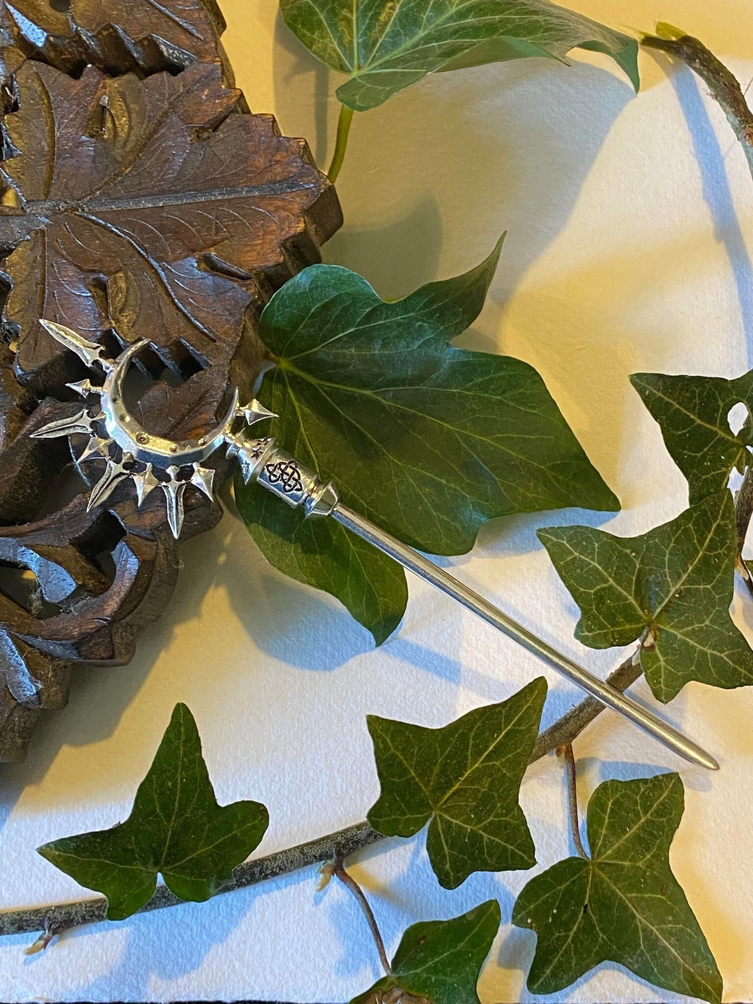 Ragnar's Staff Chaos Crescent Moon Orc Hair Stick Celtic Knots ...