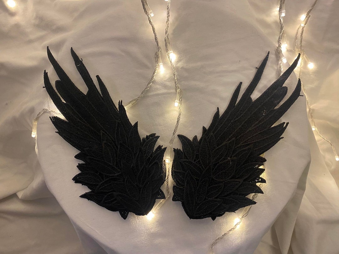 Angel Hair Beautiful Black 3D Lace Hair Wings Clips Fascinator Hat Hair ...