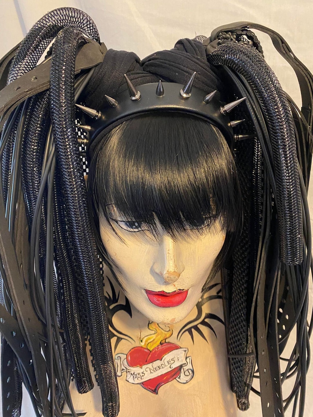 Liberty Spikes Goth Punk Fetish Domme Black With Chrome Spikes Hair ...