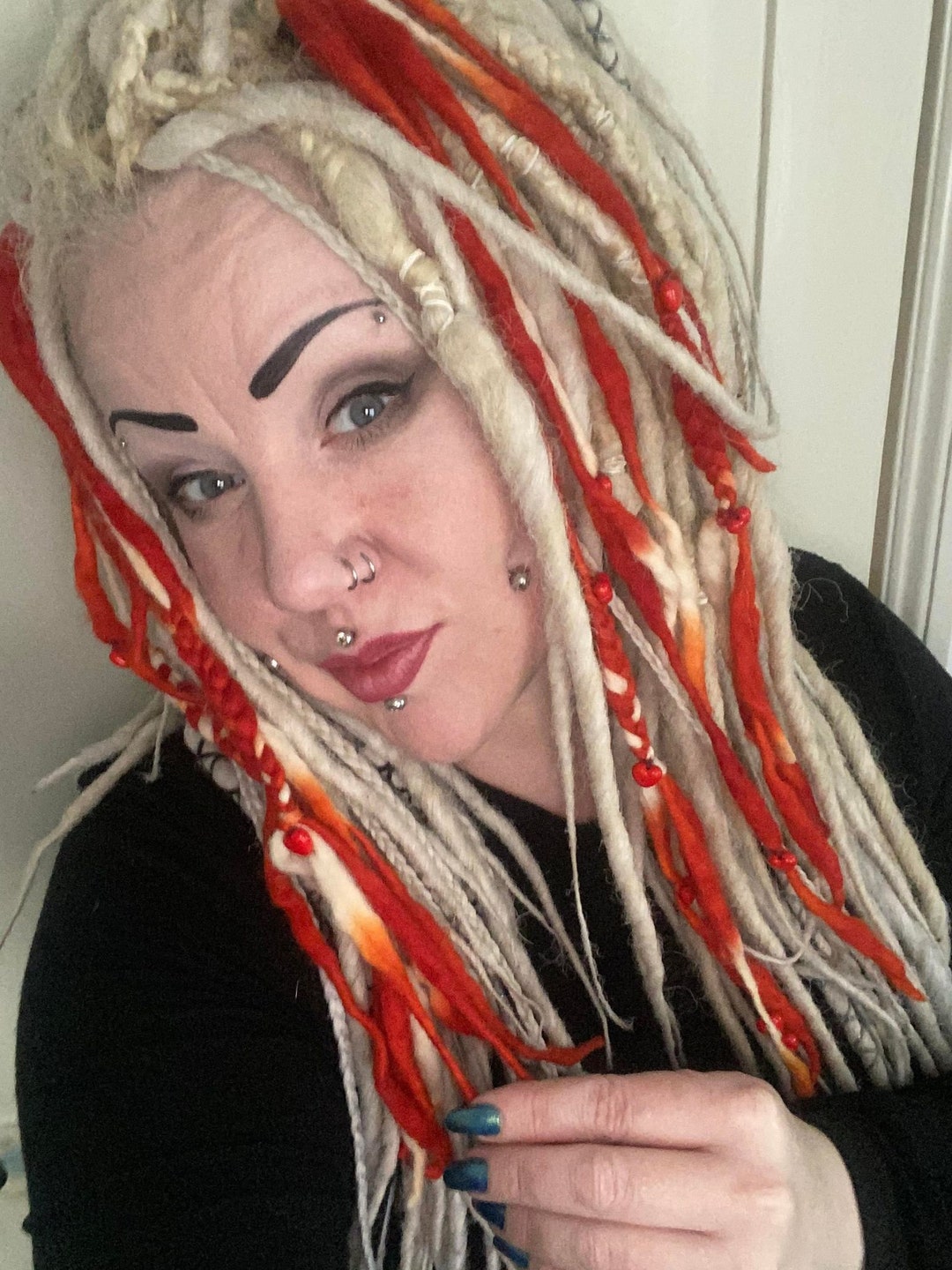 Christmas Candy Cane Dreadlocks Mini Clip in Hair Accent Piece - Etsy