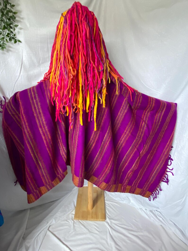 Tropical Sunset Hot Pink Hand Made Natural Wool Dreadlocks Wig Goth ...
