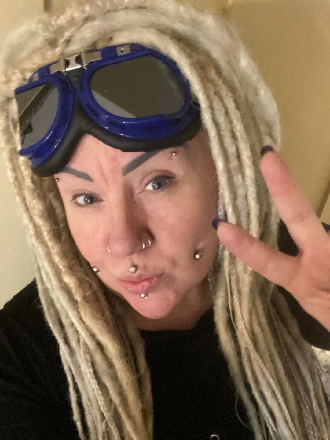 Electric Blue Cybergoth Industrial Unisex Clubber Goth Punk Cyber Rivet ...