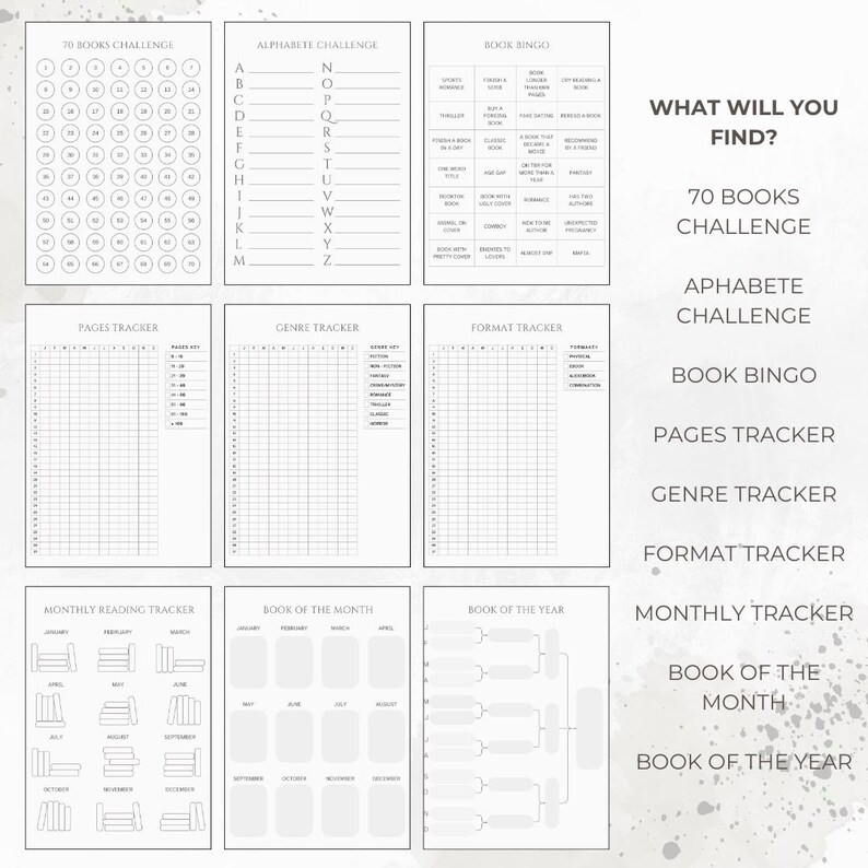 Printable Digital Reading Challenge Book | PDF for Kindle, Kobo ...