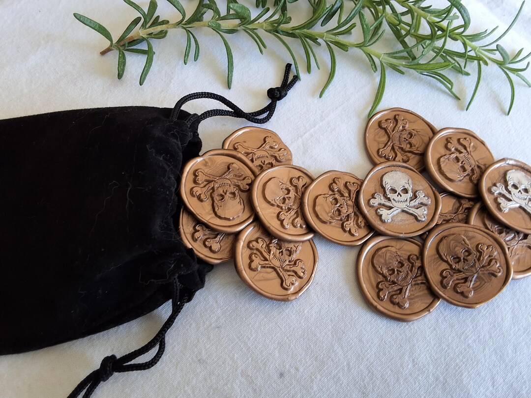 Hand-poured Wax Seal Stickers: Skull & Crossbones, Halloween Decor (set ...