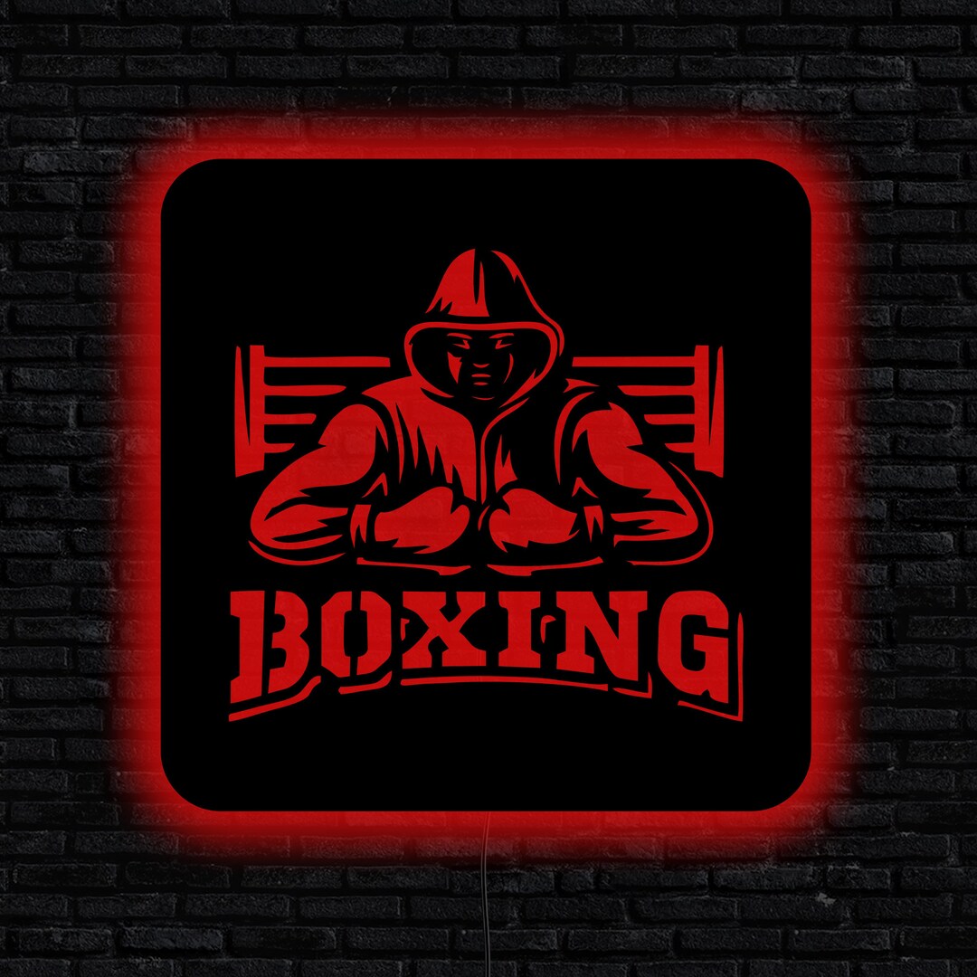 Boxing Led Wall Decor, Personalized Boxing Sign, Boxing Wall Hanging ...