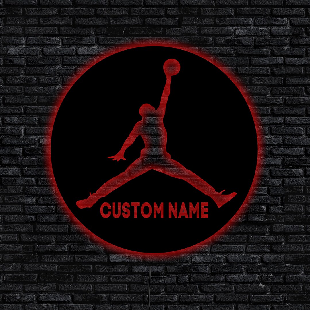 Custom Jordan Led Wall Decor, Personalized Jordan Sign, Basketball Wall ...