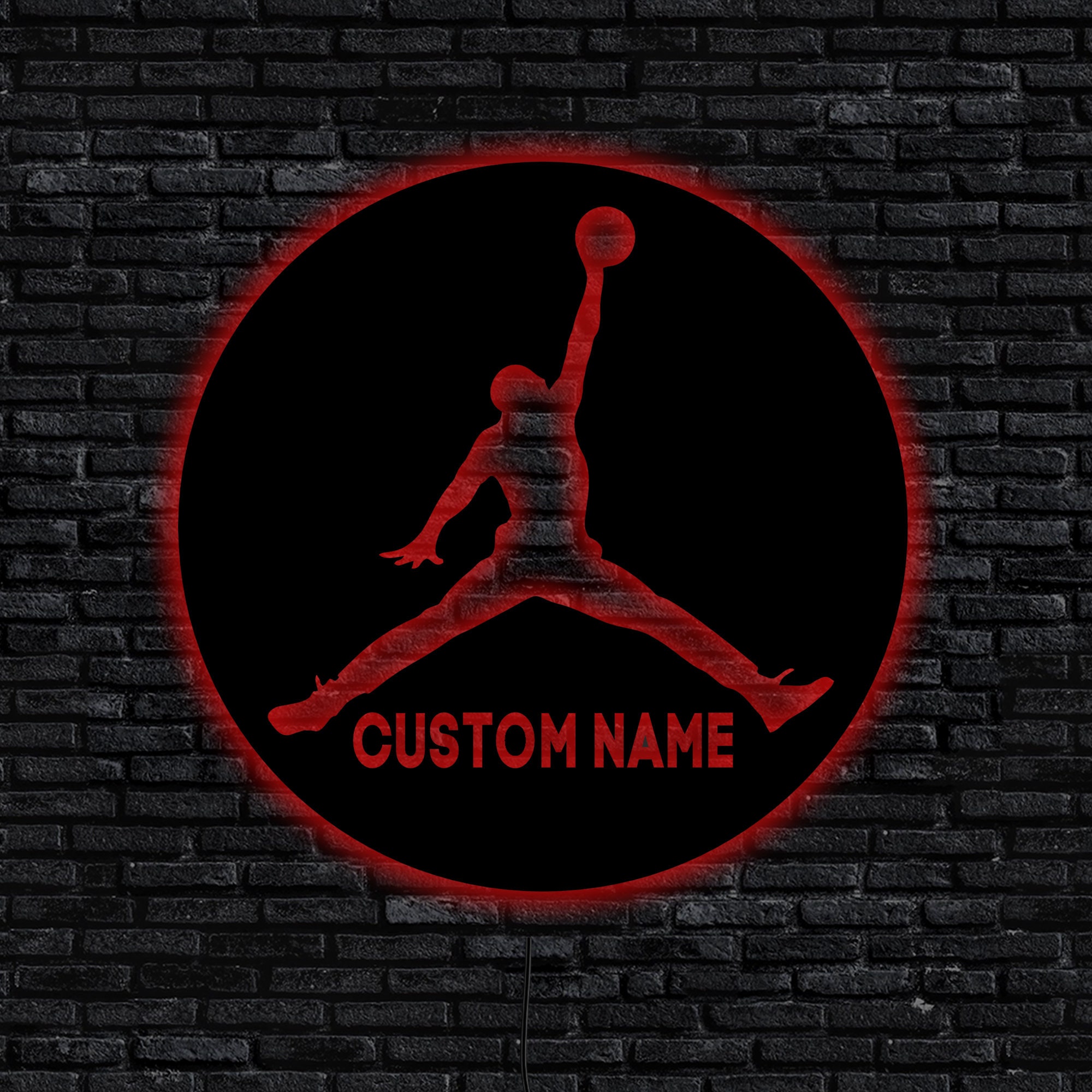 Custom Jordan Led Wall Decor, Personalized Jordan Sign, Basketball Wall ...