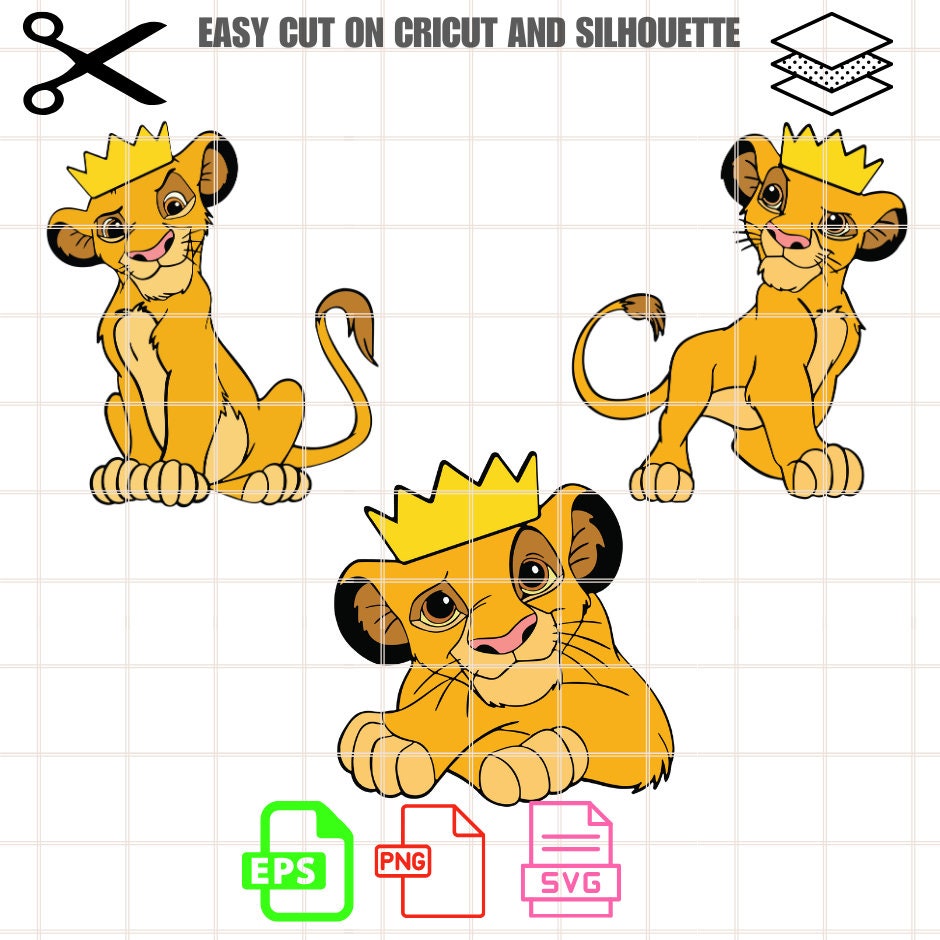 Simba Crown Svg, Lion King Svg, Hakuna Matata Svg, Kawaii Svg, Cricut ...