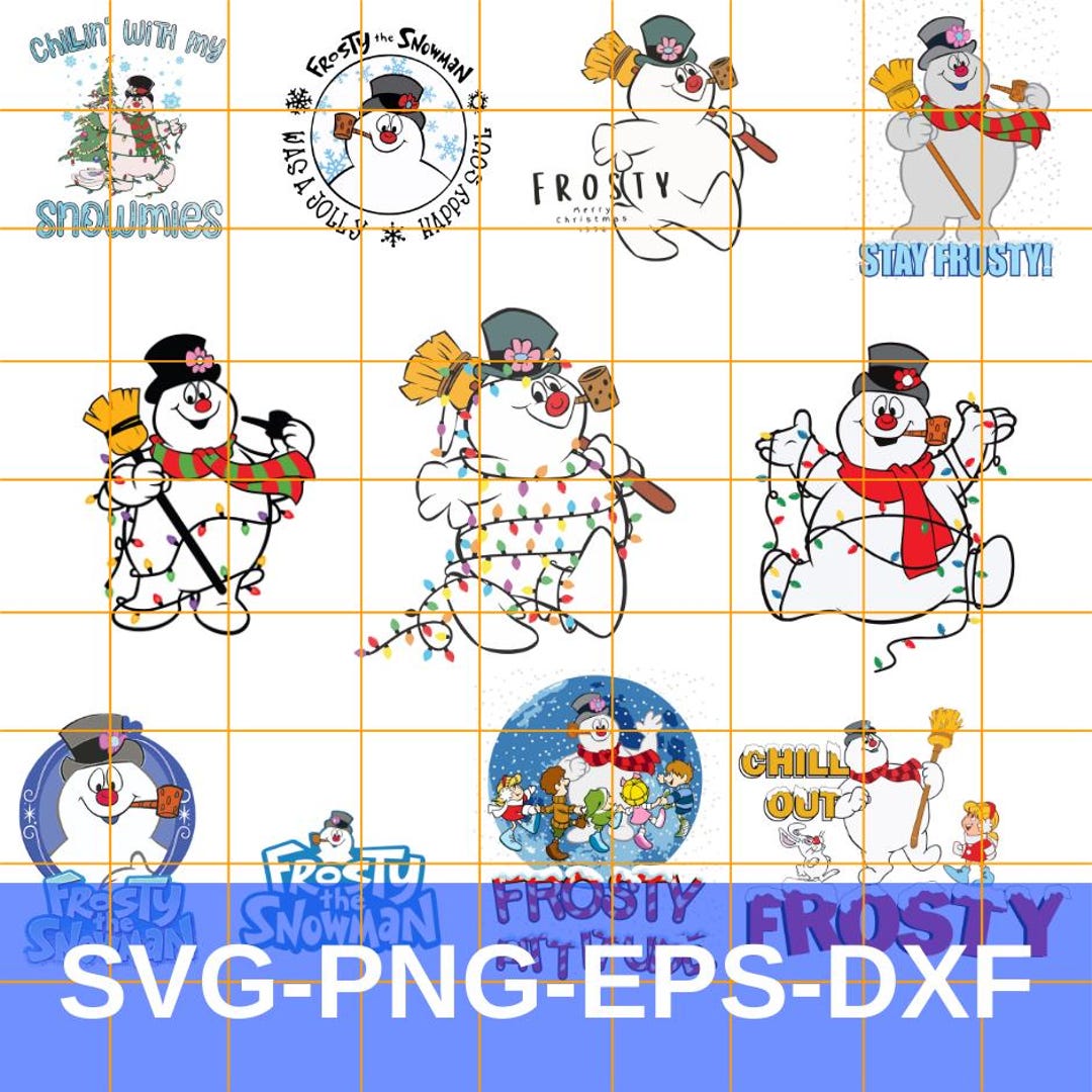 11 Frosty Svg Bundle, Cute Christmas Digital Image, Svg for Cricut ...