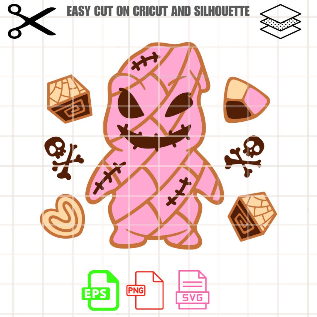 Oogie Boogie Concha Svg, Mexican Pan Dulce Boogie Man Svg, Halloween ...