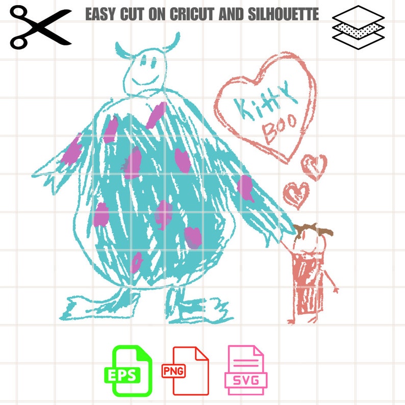 Monsters Inc Cute Sulley Kitty Svg Cutting Files Design Files for ...