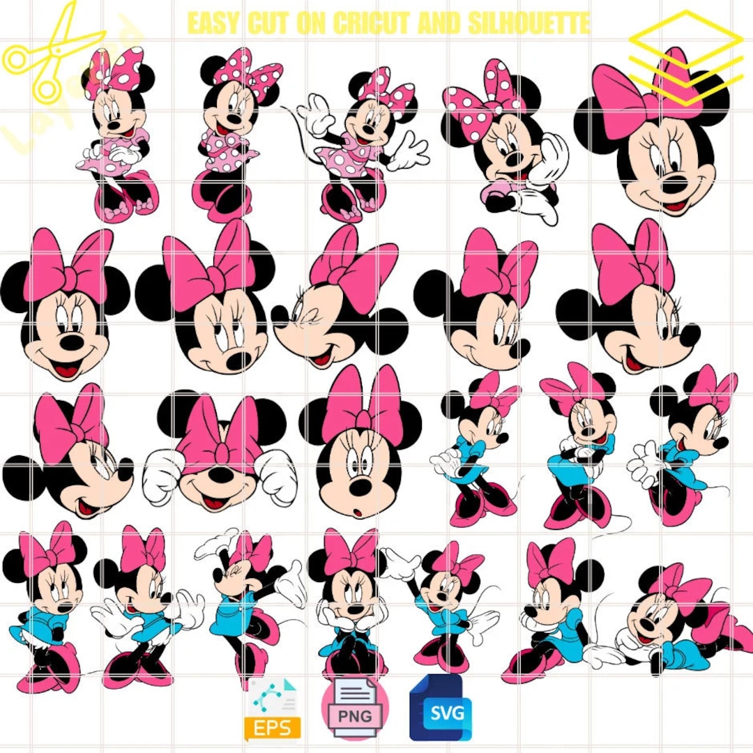 Layered Minnie Mouse Svg Bundle, Instant Download, Bundle for Cricut ...