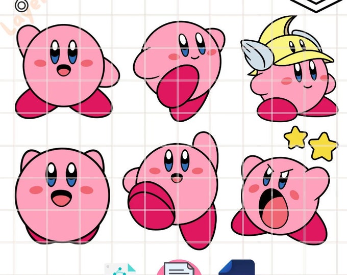 Kirby SVG for Craft Machines Cricut Cameo Silhouette - Etsy Canada