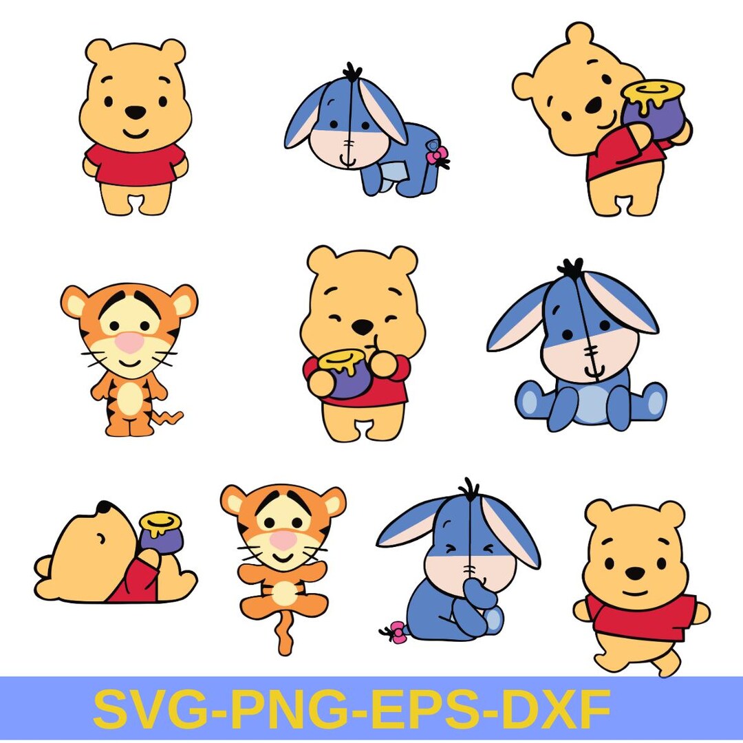 Baby Winnie the Pooh Svg Bundle, Winnie the Pooh and Friends Digital ...