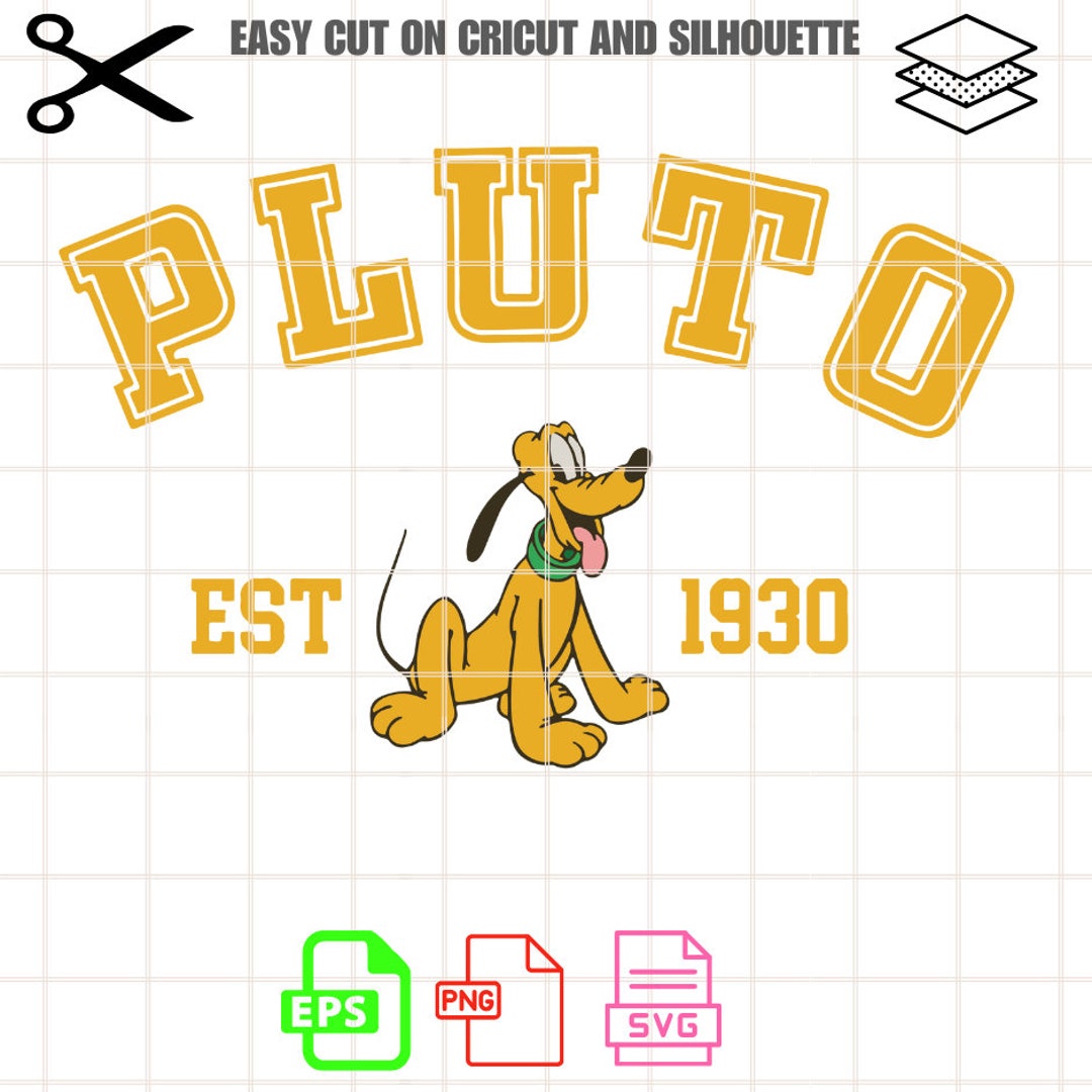 Pluto Est 1930 Svg Graphic Designs Files , Pluto Svg Bundle , Pluto Svg , Pluto Png , Pluto ...