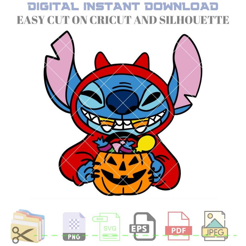 Devil Stitch Candy Svg, Lilo & Stitch Svg, Halloween Svg, Kawaii Svg ...