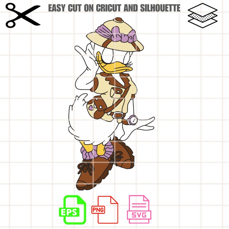 Safari Daisy Duck and Friends SVG Hunter Cosplay Cutting Files - Etsy