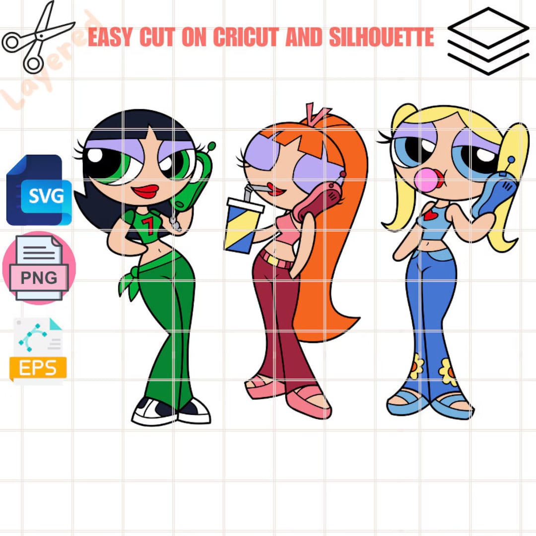 Powerpuff Girls Bundle Svg, Blossom Eyes Svg, Buttercup Svg, Bubbles ...
