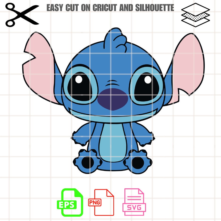 Cute Baby Stitch Design SVG, Happy Birthday Svg, Birthday Party Svg ...