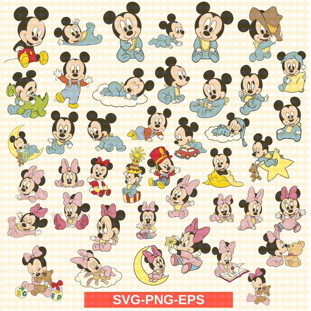Baby Mickeyy Svg Bundle, Baby Minnie Digital Image, Svg for Cricut ...