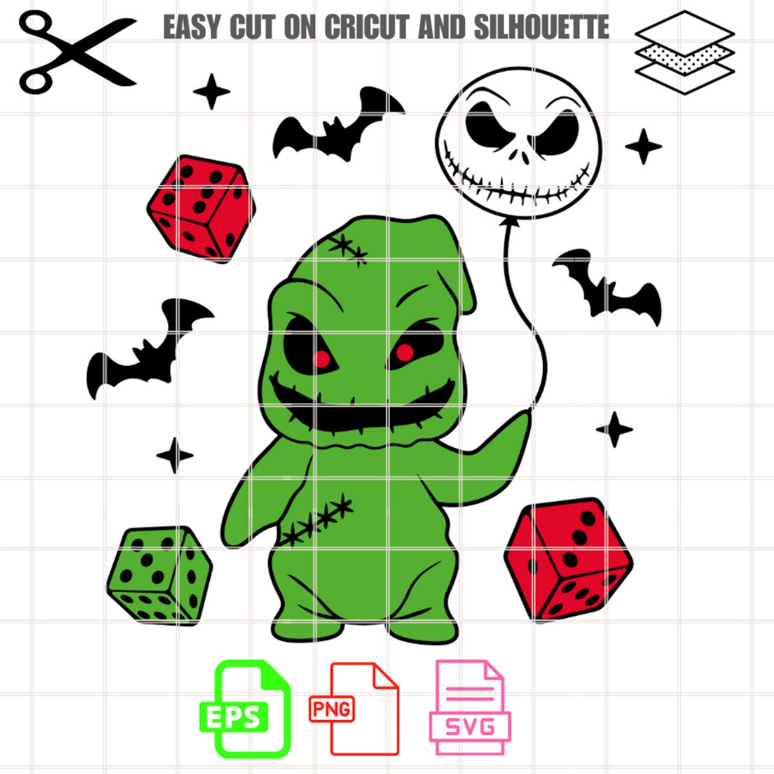 Oogie Boogie Jack Balloon Svg, Nightmare Before Christmas Svg ...