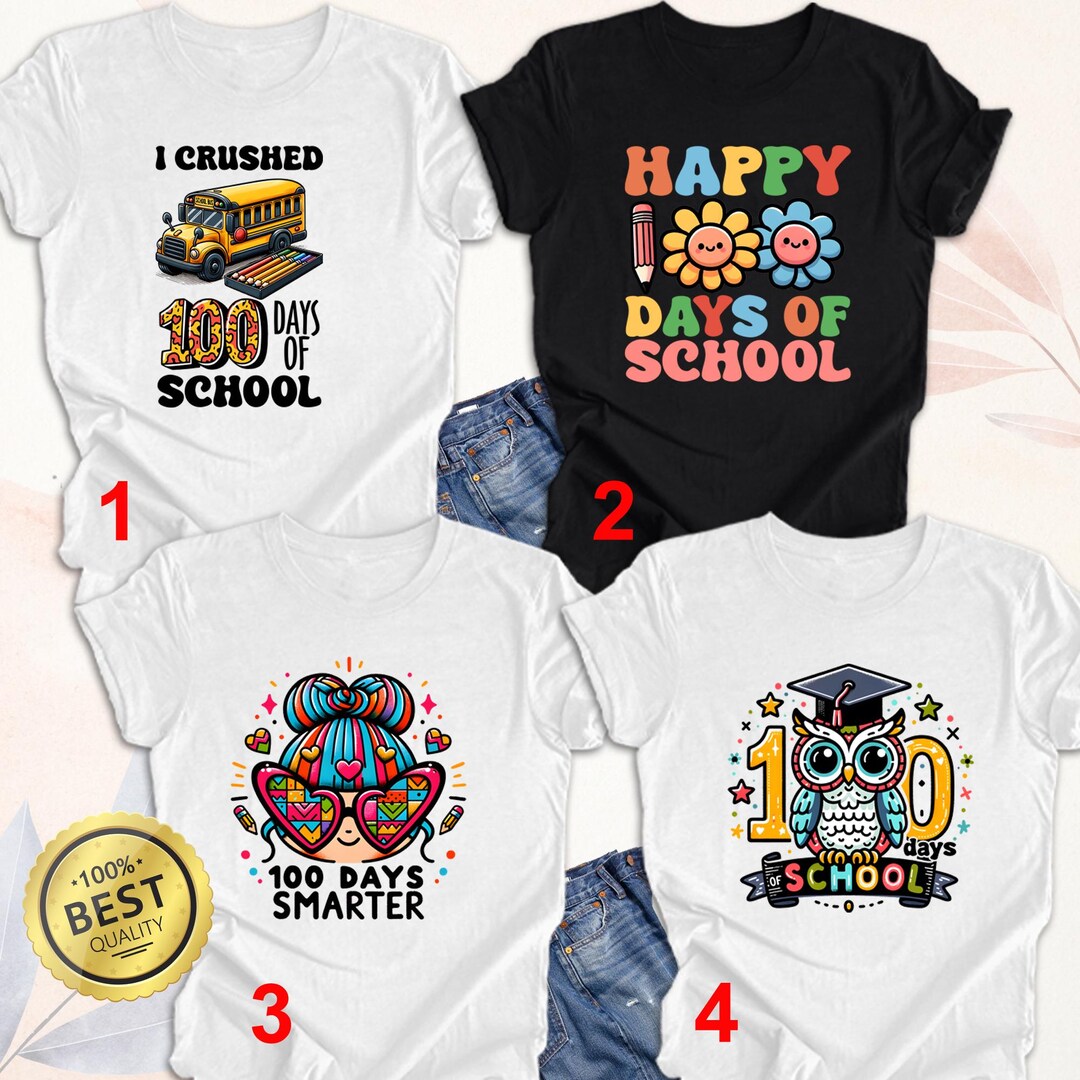 100 Days of School T-shirt, Kids School Milestone Tee, Fun 100 Days ...